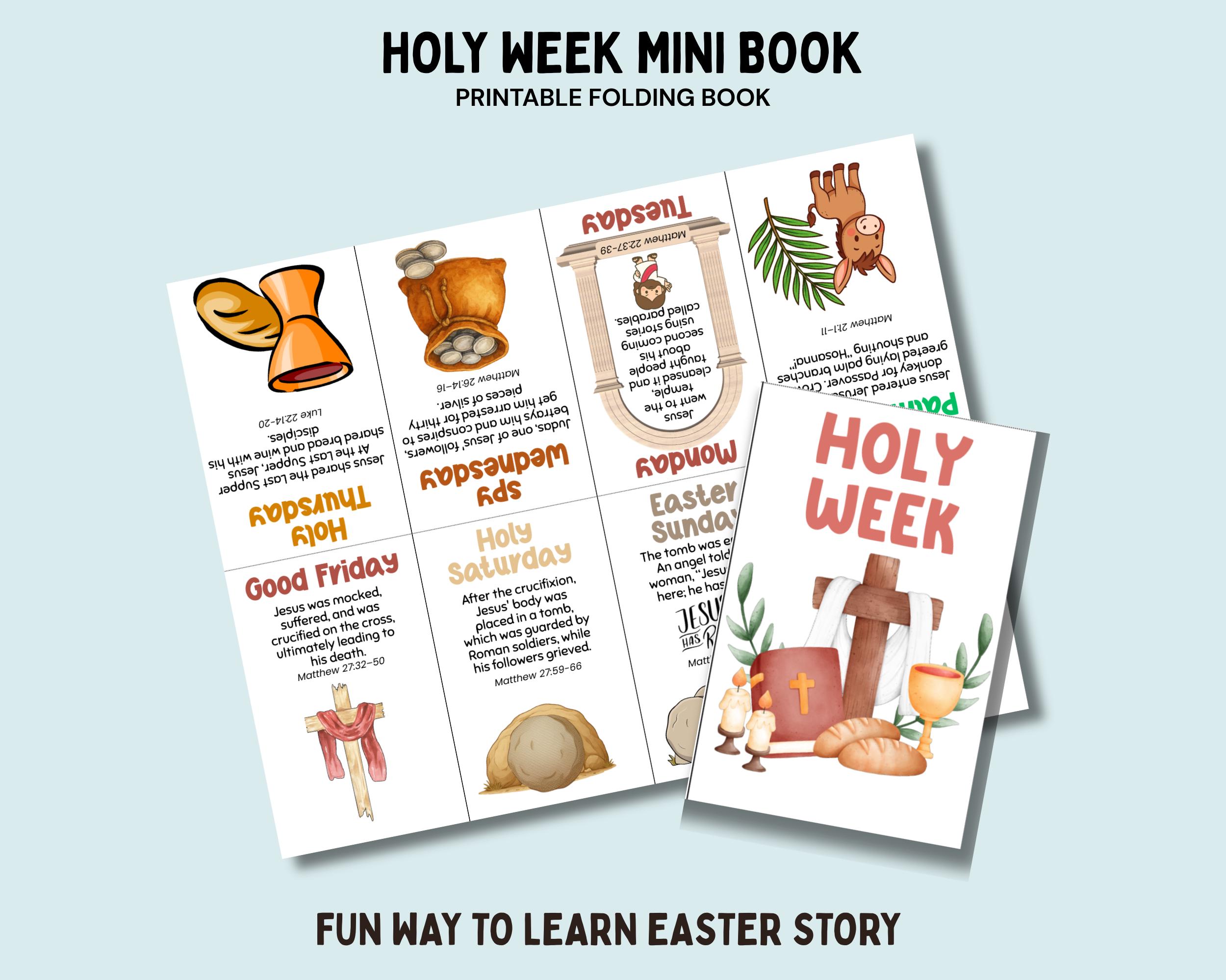 Holy Week Mini Book, Printable Holy Week Timeline Lesson, Easter Story ...