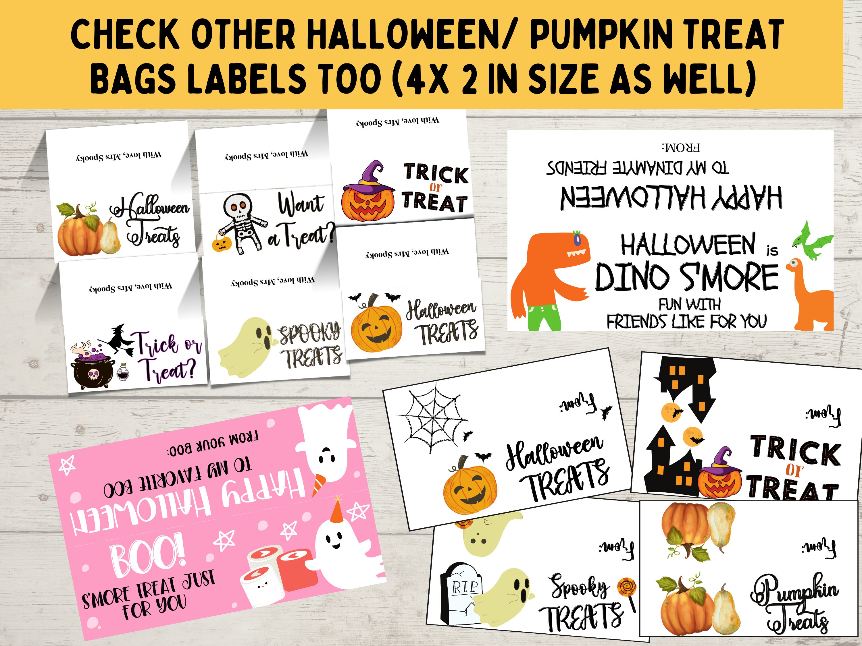 Halloween Treats Bag Topper, Printable Halloween Goodie Bag Topper ...