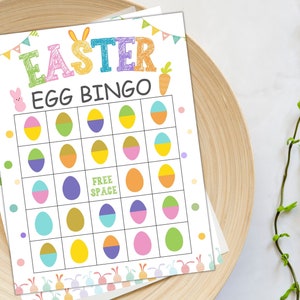 Easter Egg Bingo, 60 Easter Bingo Cards, Easter Party Games, Egg Hunt ...