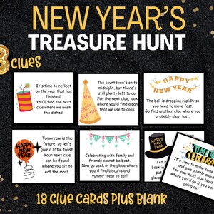 New Years Eve Scavenger Hunt for Kids, New Years Indoor Treasure Hunt ...