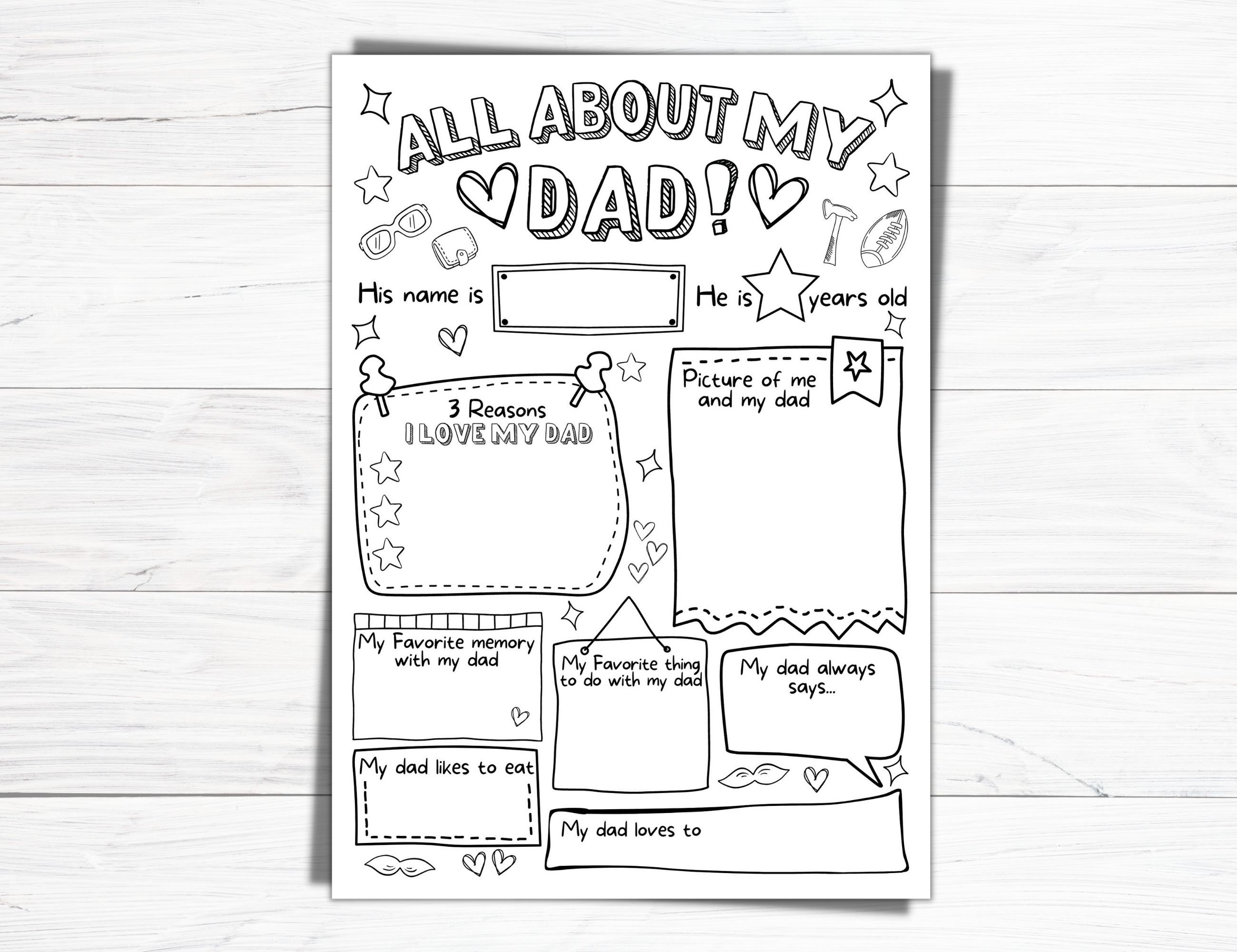 Free Printable Fathers Day Questionnaire: All About My Dad, 41% OFF