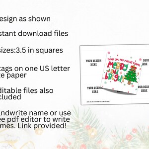 Thank You for Making School Merry and Bright Tag, Teacher Christmas ...