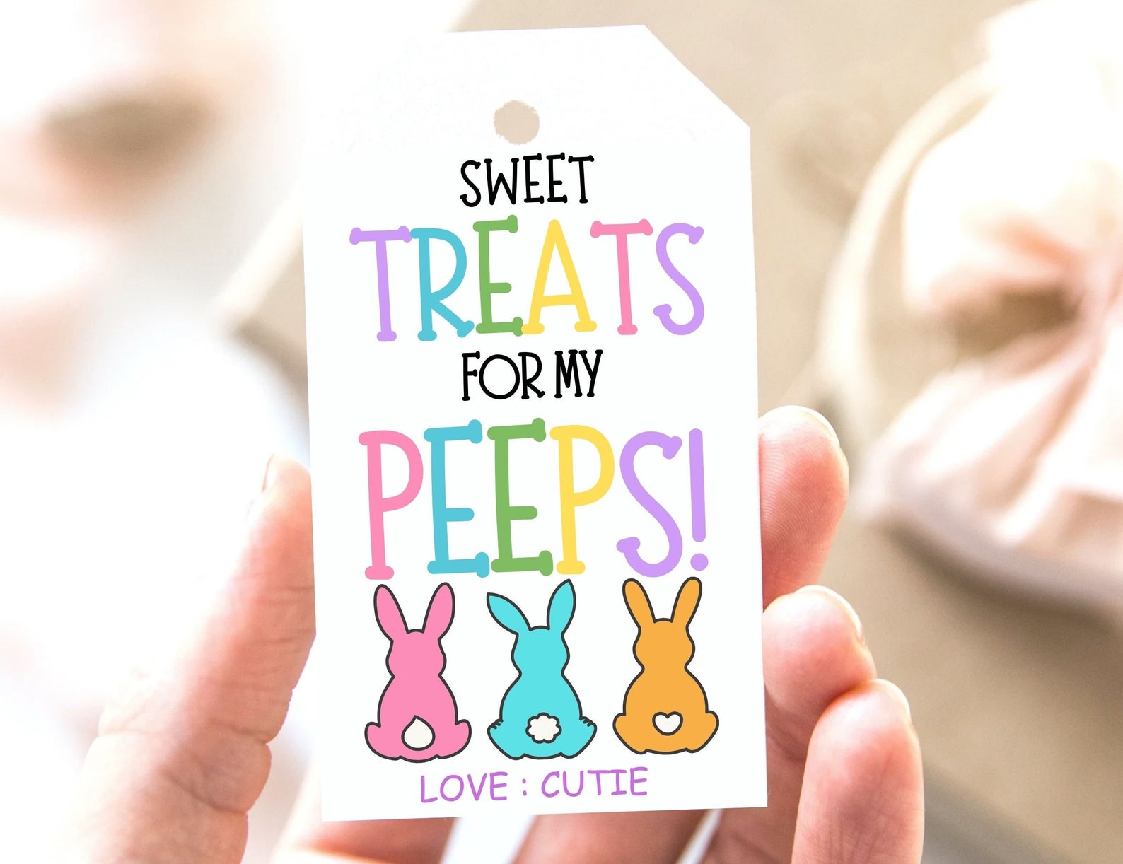 Printable Easter Treats for My Peeps Tags, Happy Easter Treat Tags ...