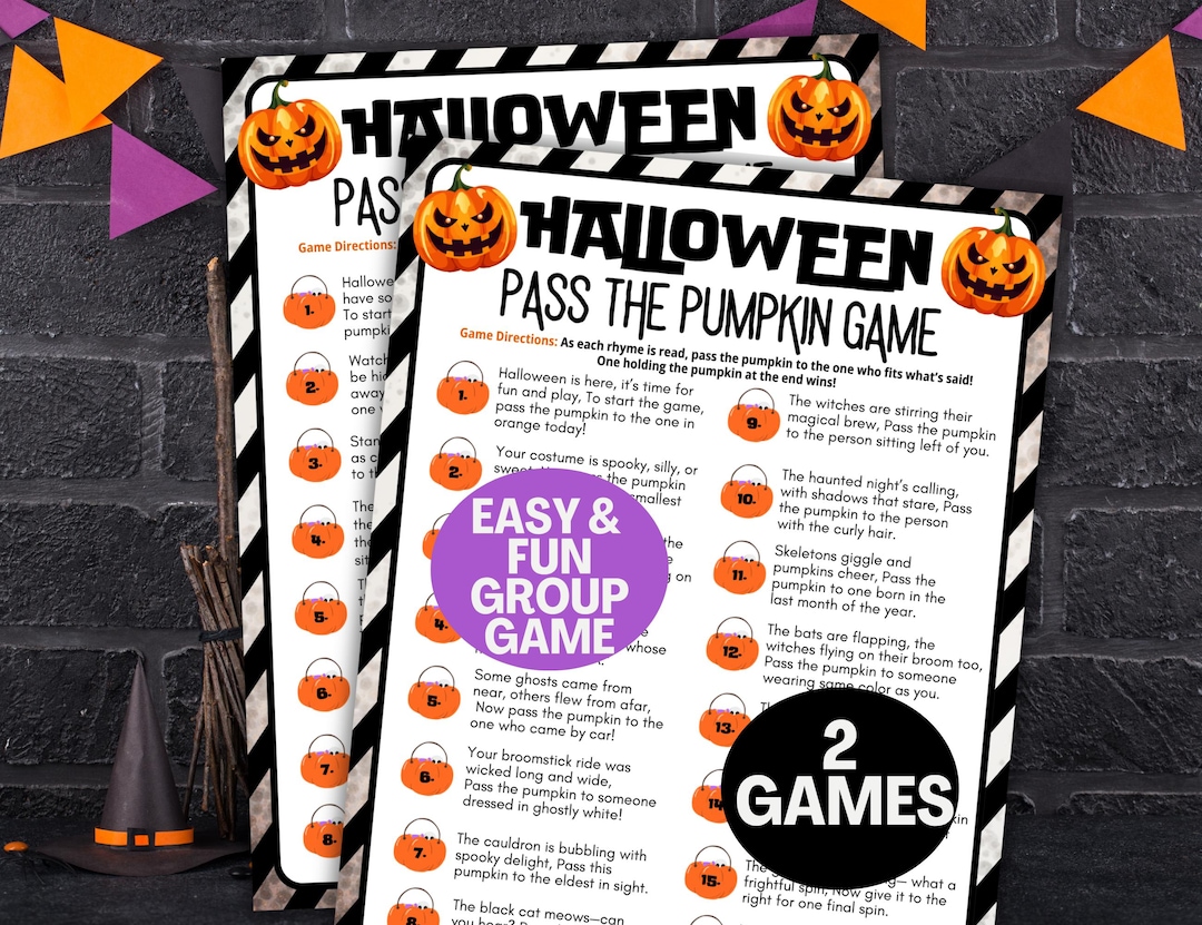 Pass the Pumpkin Game Halloween Games for Kids, Halloween Classroom ...
