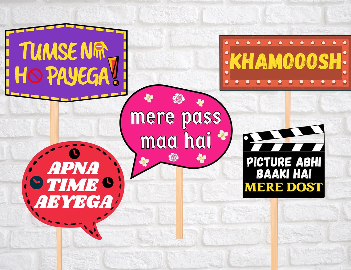Bollywood Film Dialogue Photo Booth Props Bollywood Party - Etsy
