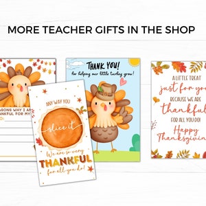 Printable Teacher Thanksgiving Card, Kids Thanksgiving Teacher Gift ...