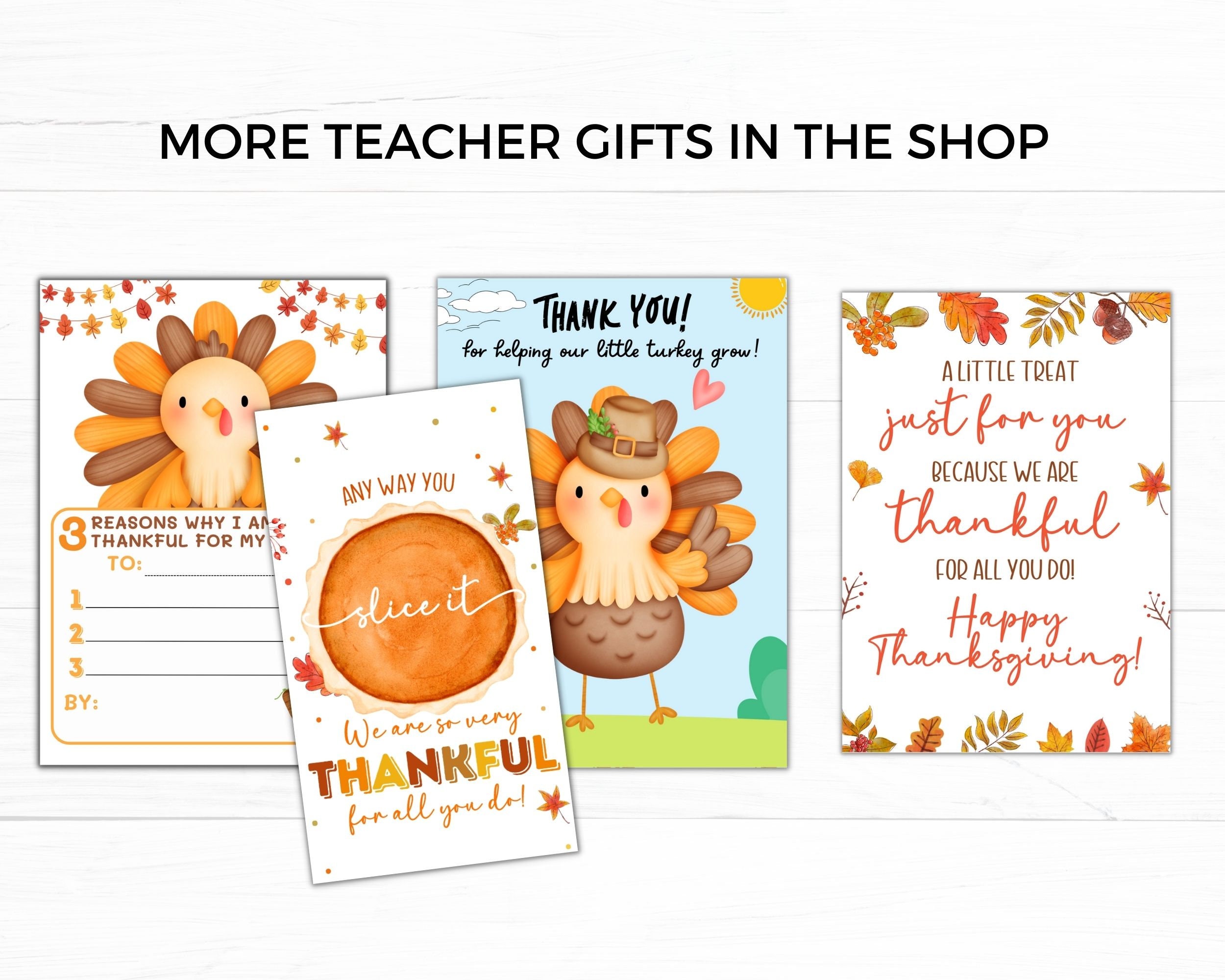 Printable Teacher Thanksgiving Card, Kids Thanksgiving Teacher Gift ...