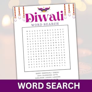 Diwali Word Search, Printable Diwali Game for Kids and Adult, Fun ...