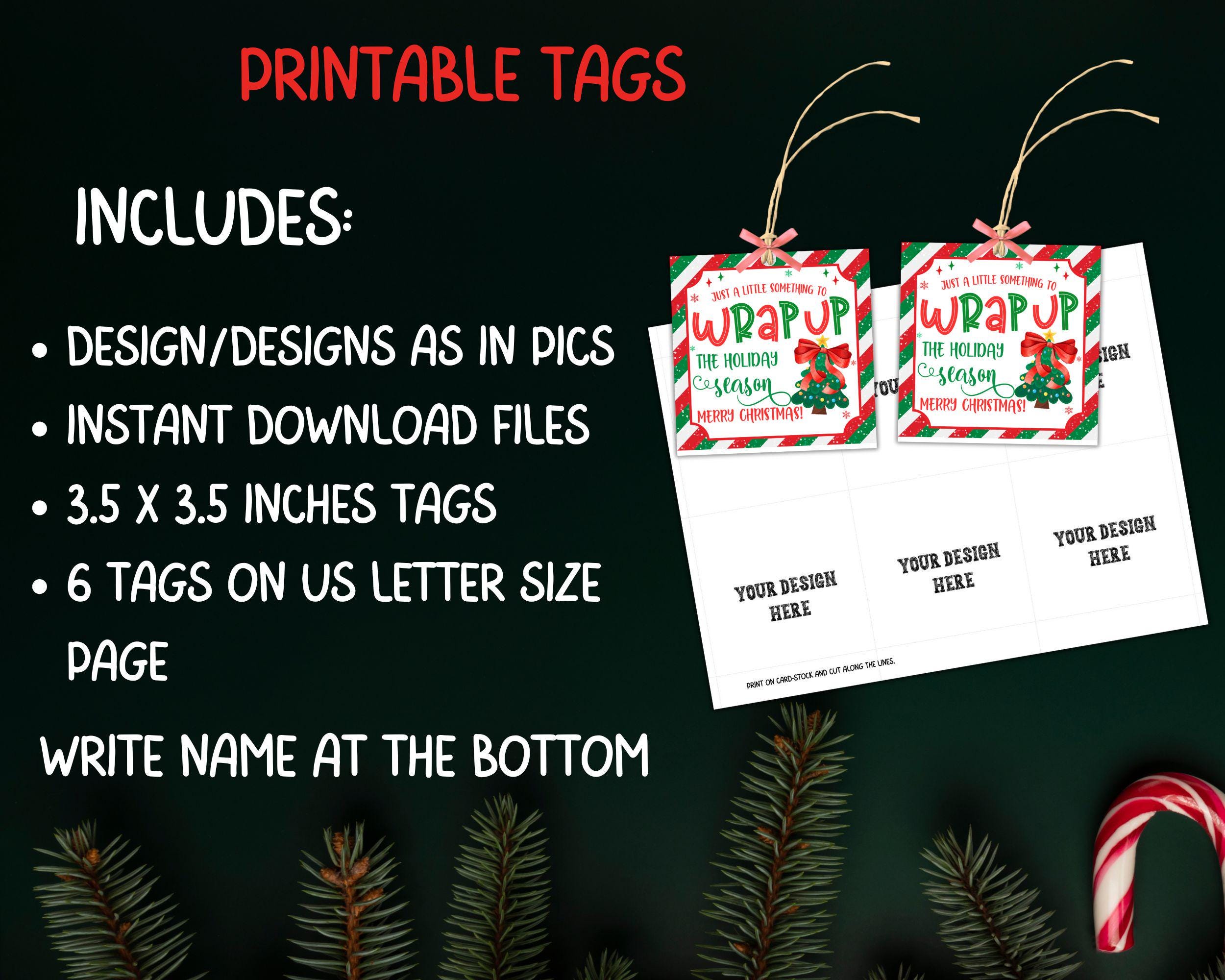 Wrapping Paper Gift Tag, Wrap up Christmas Gift Tag, Neighbor Christmas ...