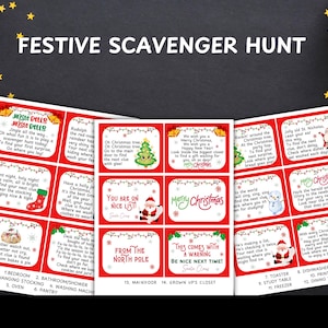 Fun Xmas Christmas Scavenger Hunt for Kids, Christmas Songs Scavenger ...