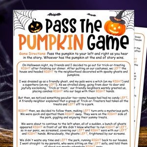 Halloween Pass the Pumpkin Game Story, Left Right Halloween Games for ...