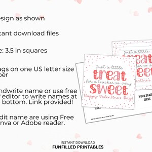 Teacher Valentines Gift Tags, Printable Valentine Teacher Gifts Tags ...