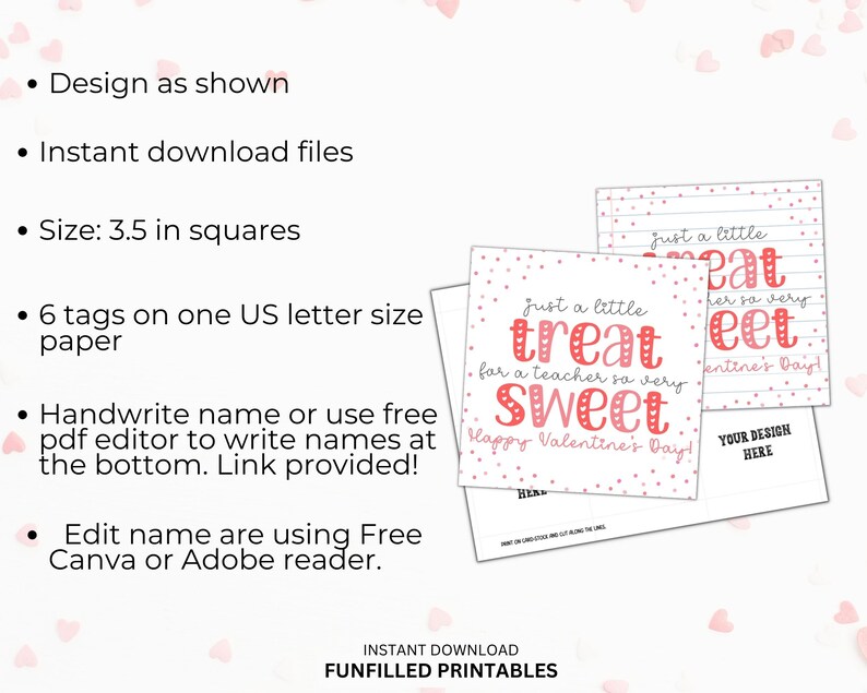 Teacher Valentines Gift Tags, Printable Valentine Teacher Gifts Tags ...