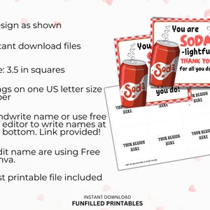 Soda Appreciation Tags, Employee Appreciation Day Soda Gift Tags ...