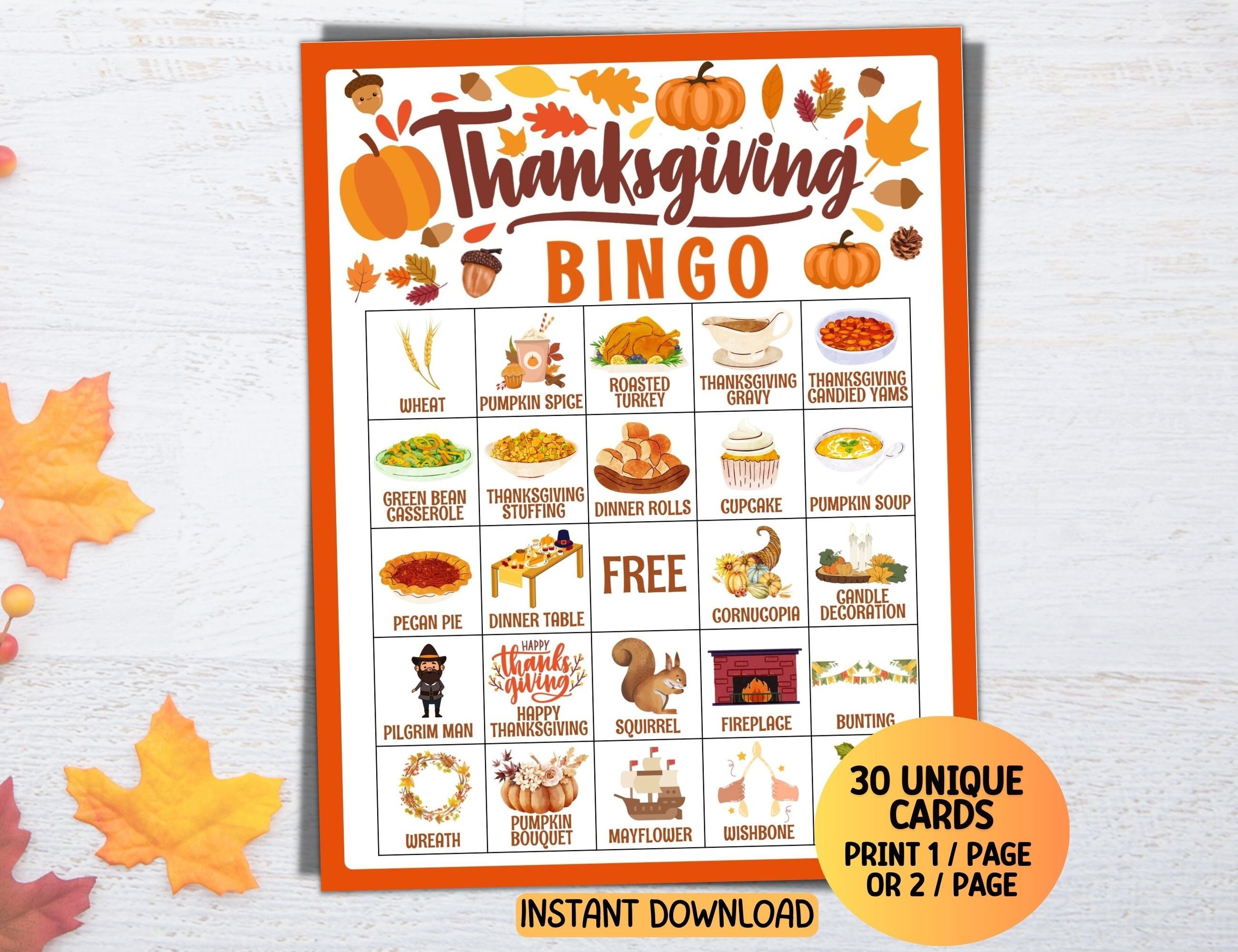 Printable Thanksgiving Bingo Cards Printable Thanksgiving Bingo Game