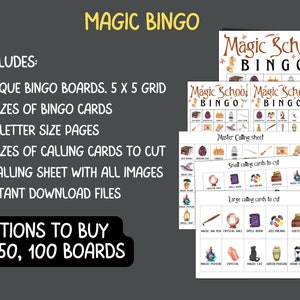 Magic School Bingo, Wizard Party Games, Halloween Party Games, Wizard ...