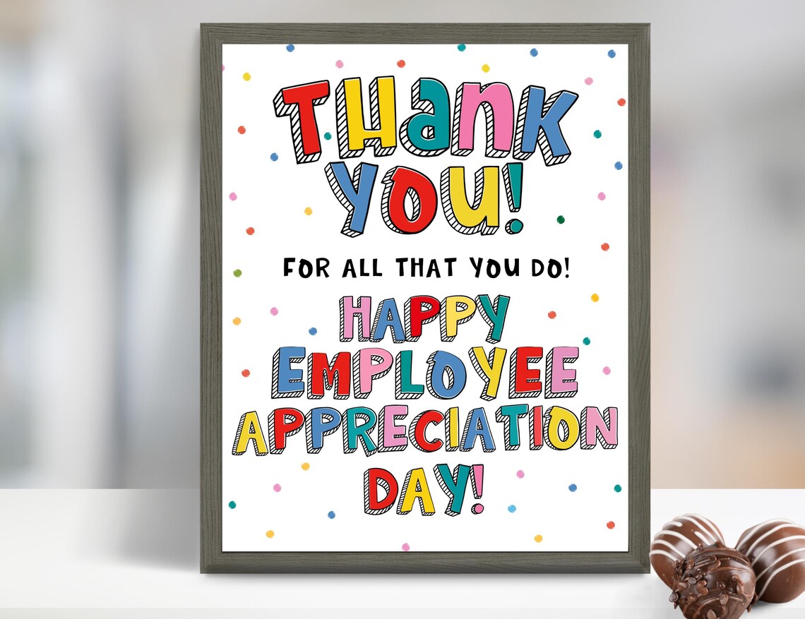 Employee Appreciation Day Sign, Team Thank You Sign, Staff Appreciation ...