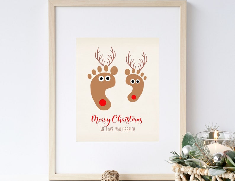 Reindeer Footprint Craft Art for Christmas Reindeer Feet - Etsy