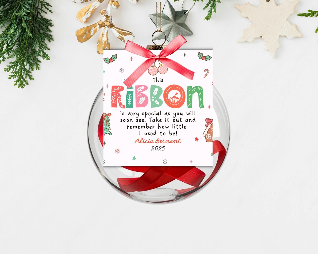 Christmas Height Ribbon Ornament Tag, Christmas Measurement Parent Gift ...
