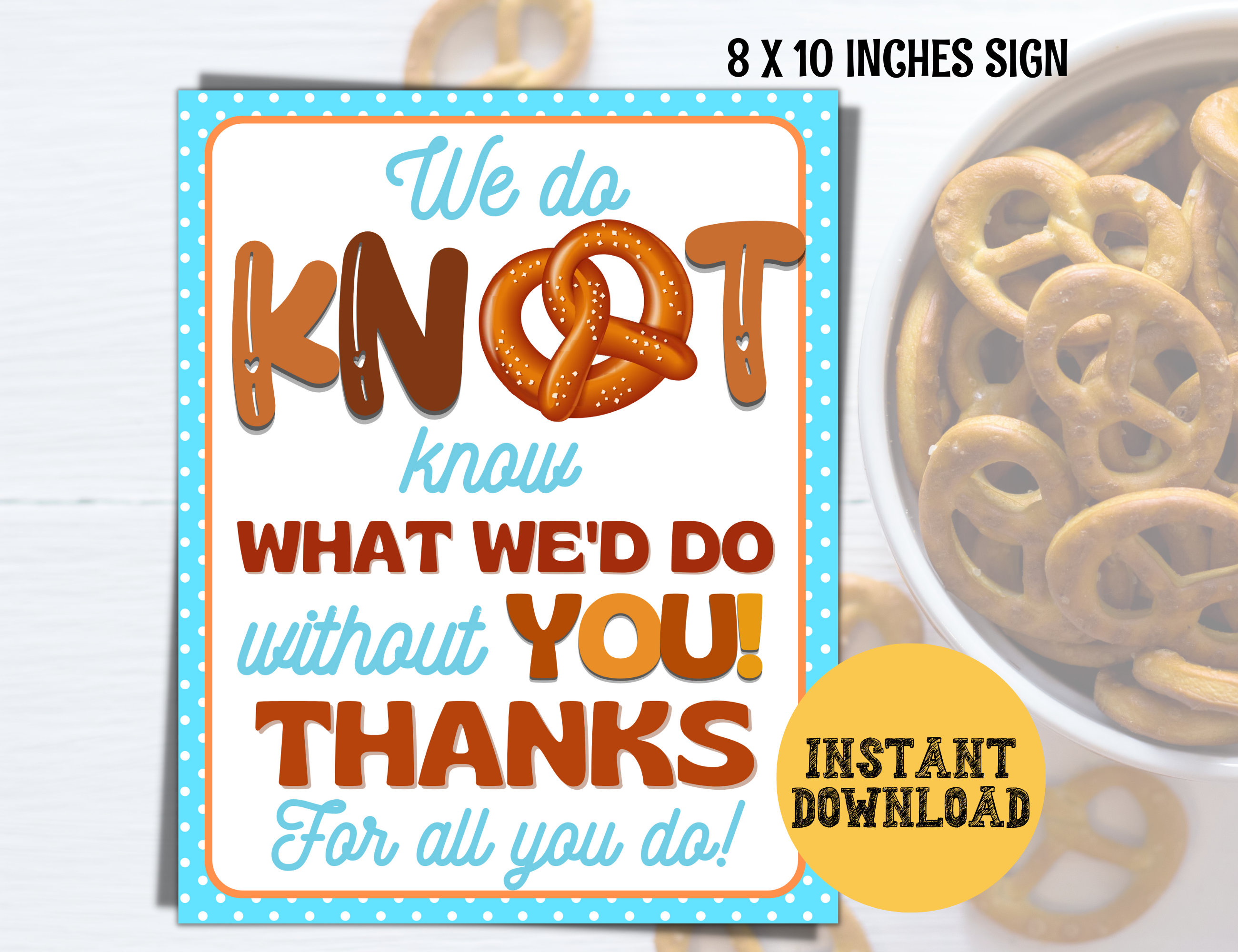 Pretzel Appreciation Sign Printable Teacher Appreciation - Etsy Canada