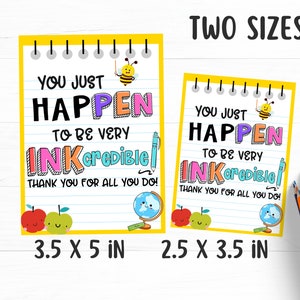 Teacher Appreciation Tags Pen, Ink-credible Teacher Pen Gift Tags, Hap ...