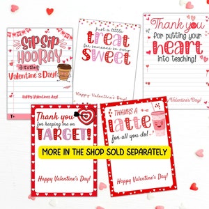 Teacher Valentine Gift Card Holder, Printable Valentines Teacher Gift ...