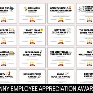 Funny Employee Appreciation Awards Certificate, Funny Work Awards ...