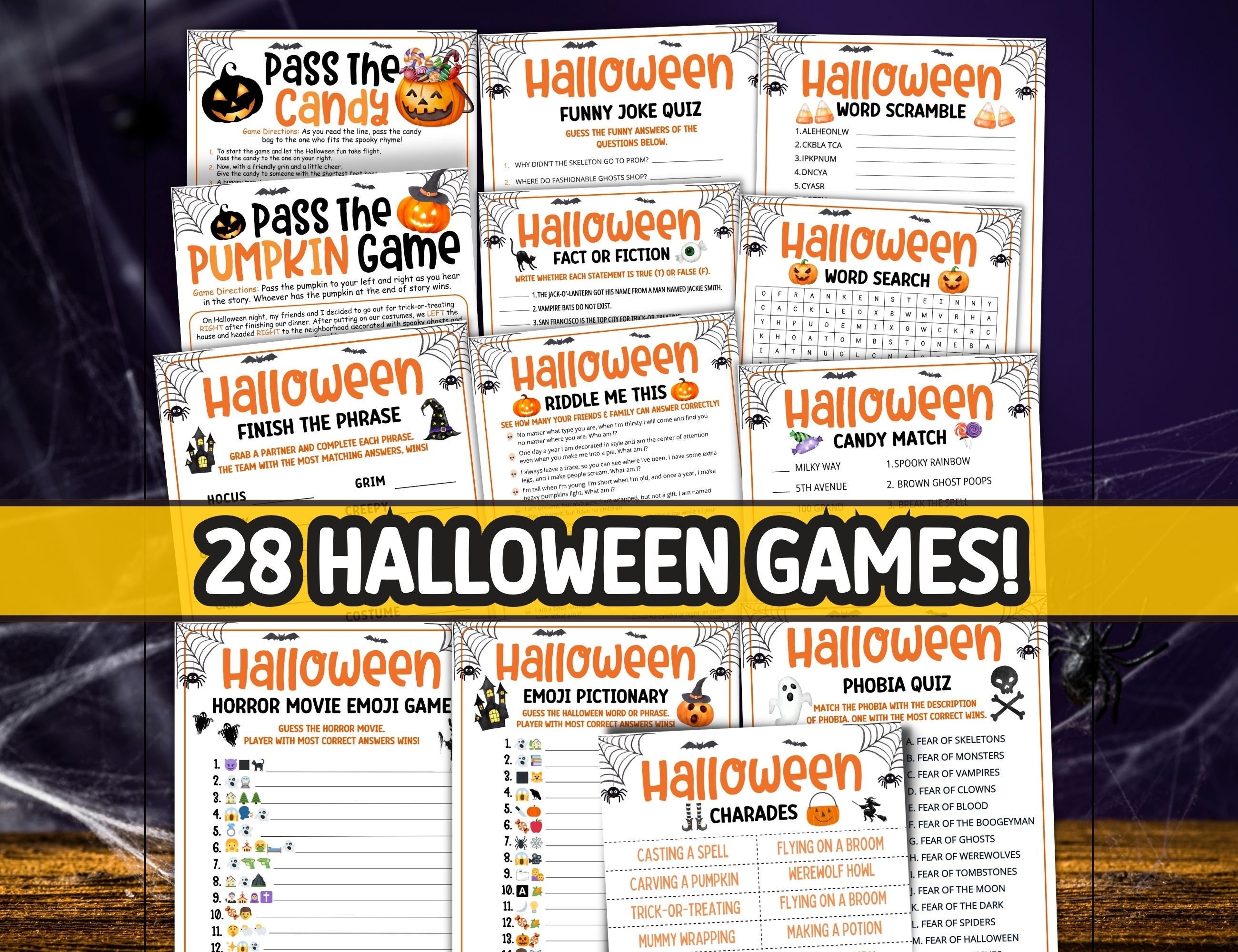 Printable Halloween Games Adults Kids, Halloween Party Games 2024, Teen ...