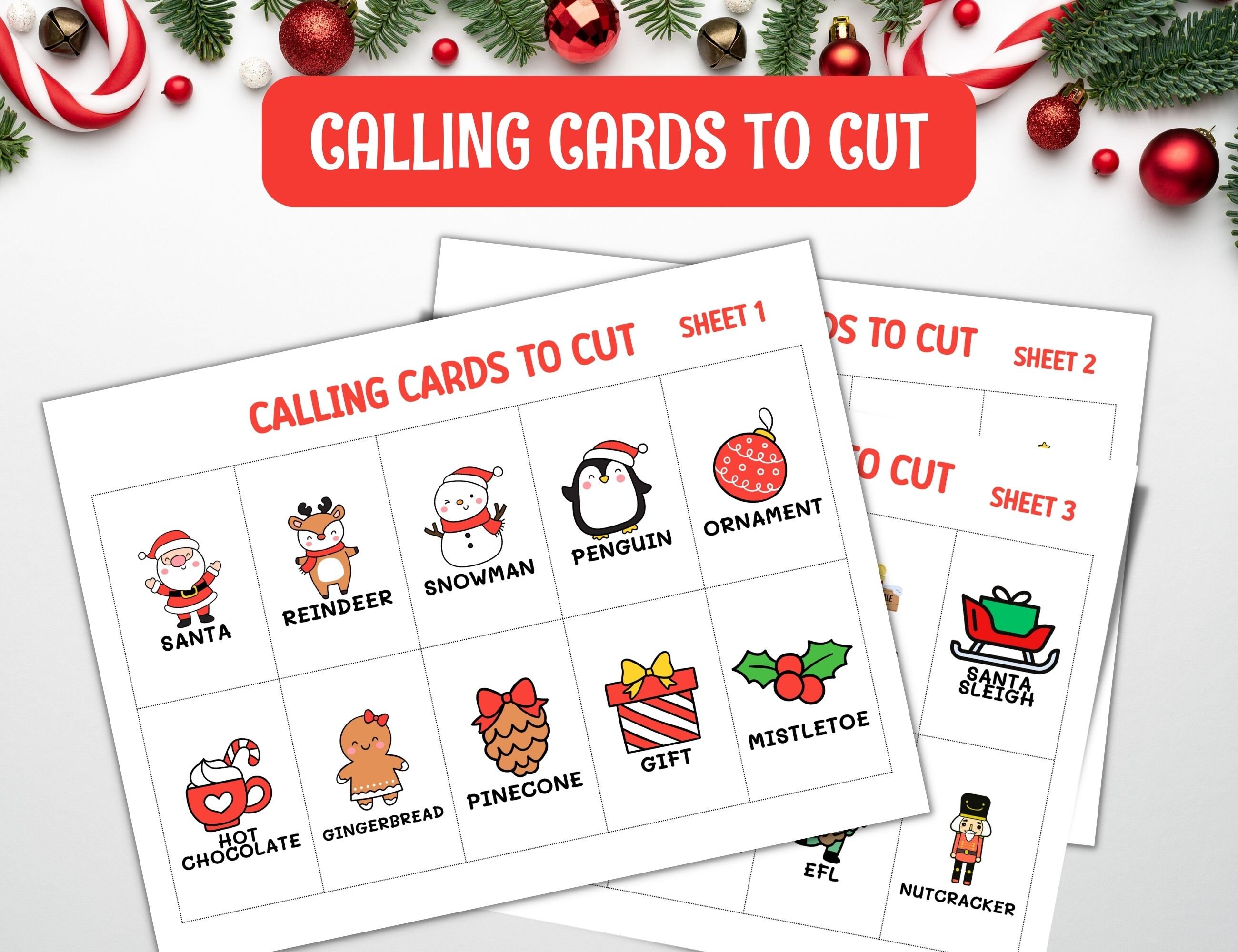 40 Christmas Bingo Cards, Printable Christmas Bingo, Christmas Party ...