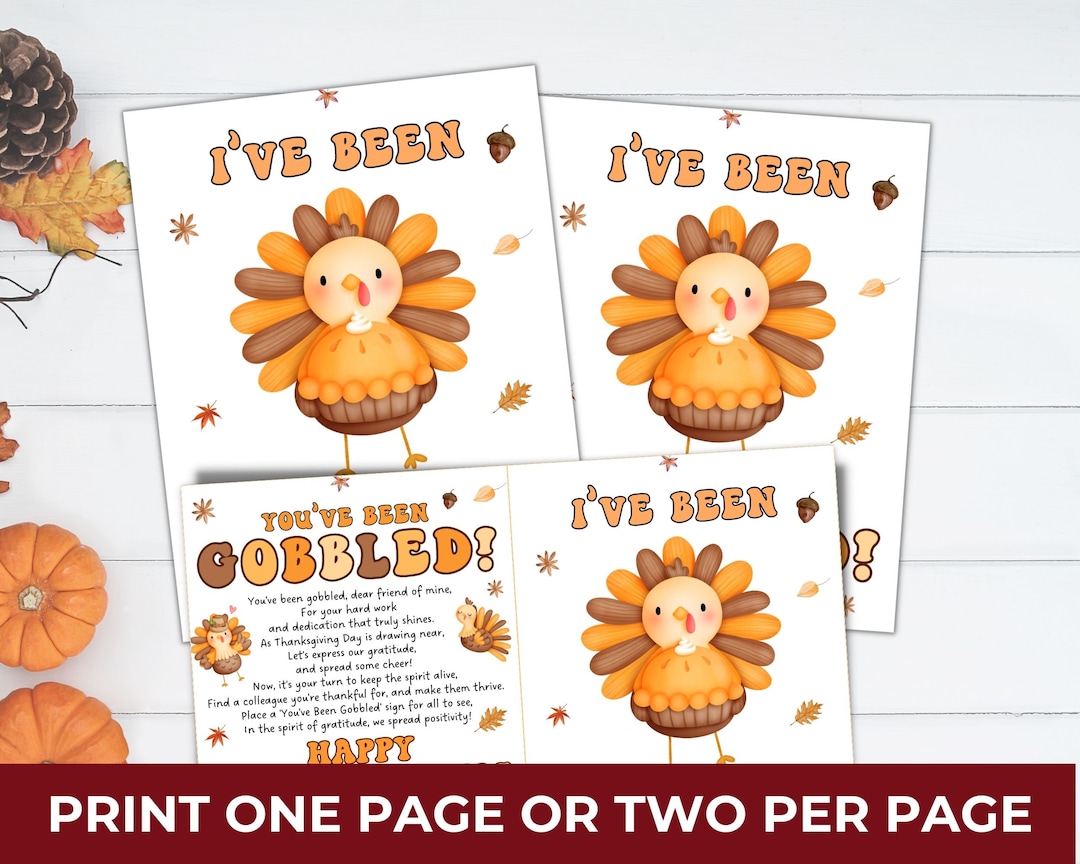 You've Been Gobbled Coworker Game, Printable Thanksgiving Fun I've Been ...