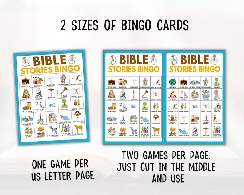 Bible Bingo Game, 30 Bible Stories Bingo Cards, Bible Games for Kids ...