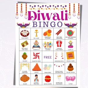 Diwali Game, Diwali Bingo, Diwali Party Games, 30 Diwali Bingo Cards ...