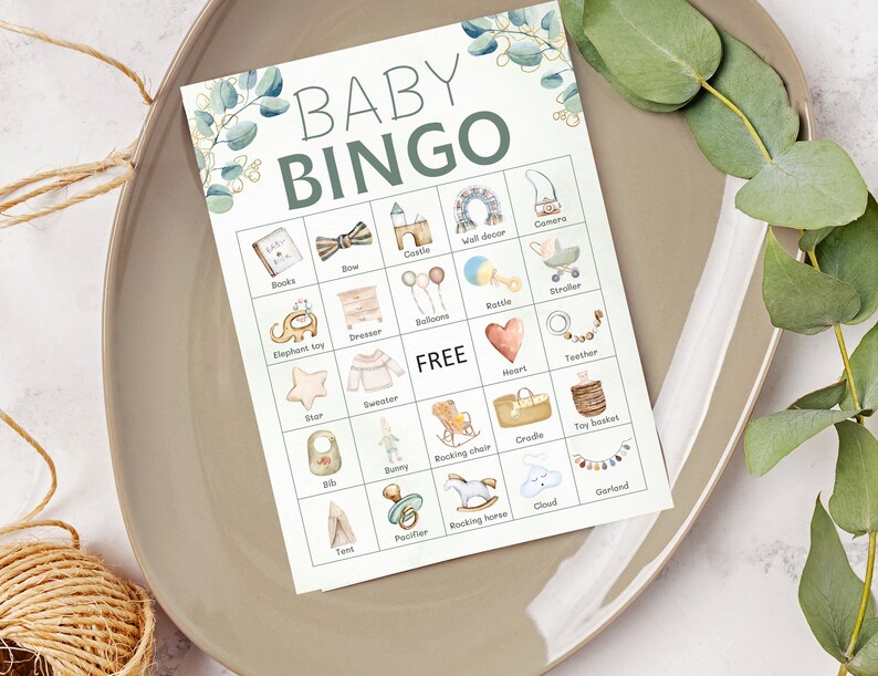 100 Greenery Baby Shower Bingo Cards, Gender Neutral Baby Bingo ...
