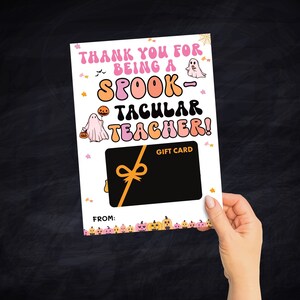 Halloween Teacher Gift Card Holder Printable, Spooktacular Teacher ...