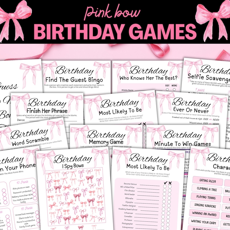 Birthday Pink Bow Decor - Etsy