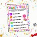 Candy Dice Game Printable Party Games for Graduation, Kids Birthday ...
