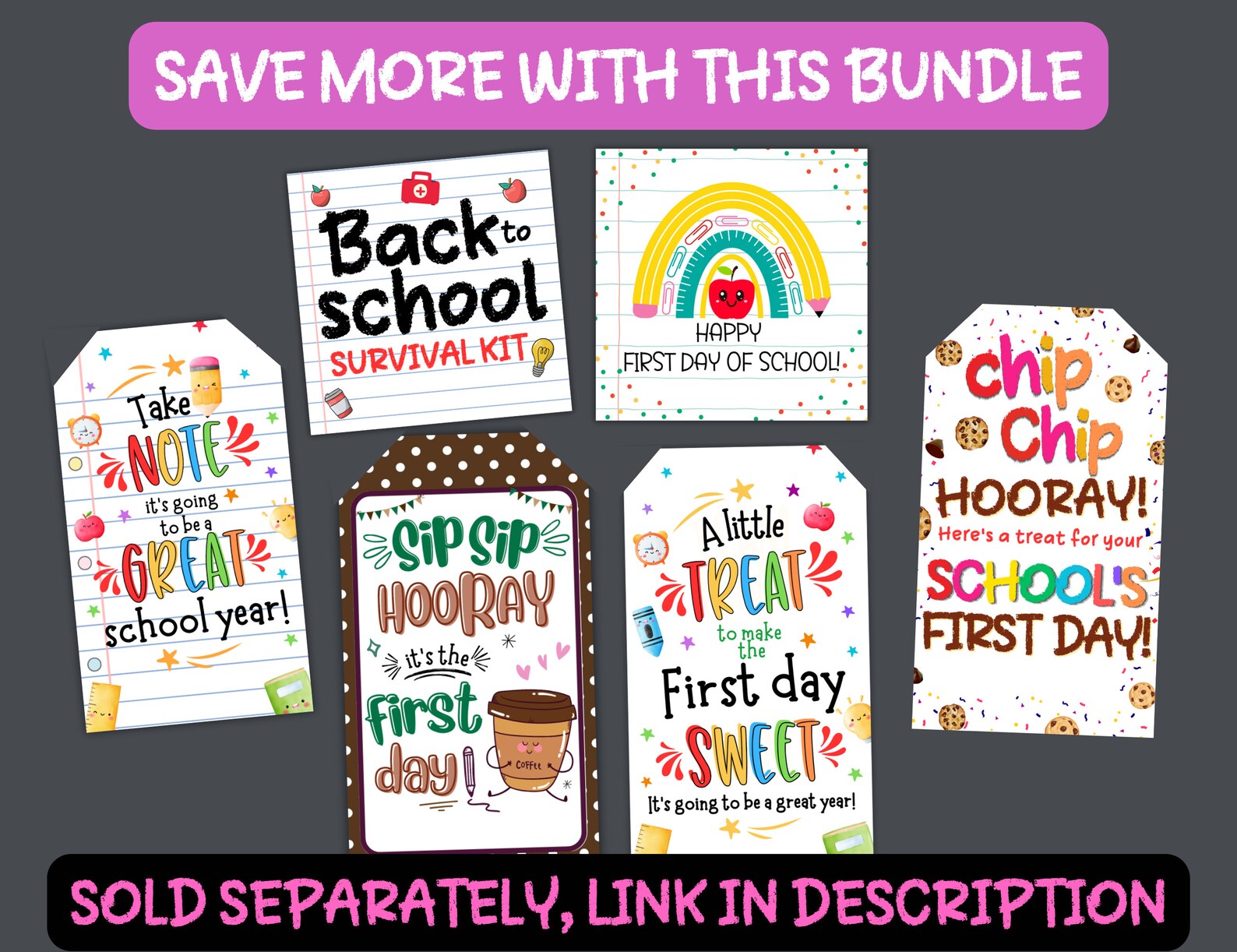 First Day of School Sweet Treat Tag, Teacher Cookie Tag, Welcome Back ...