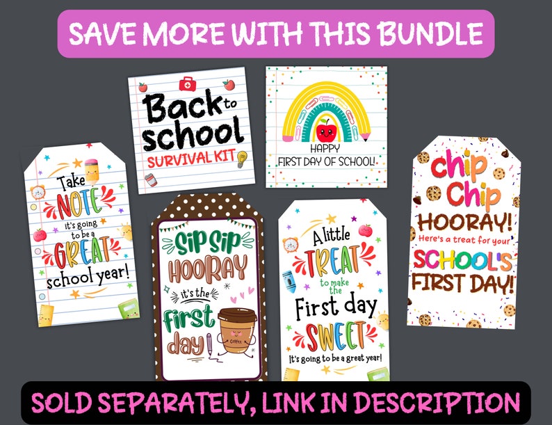 First Day of School Sweet Treat Tag, Teacher Cookie Tag, Welcome Back ...