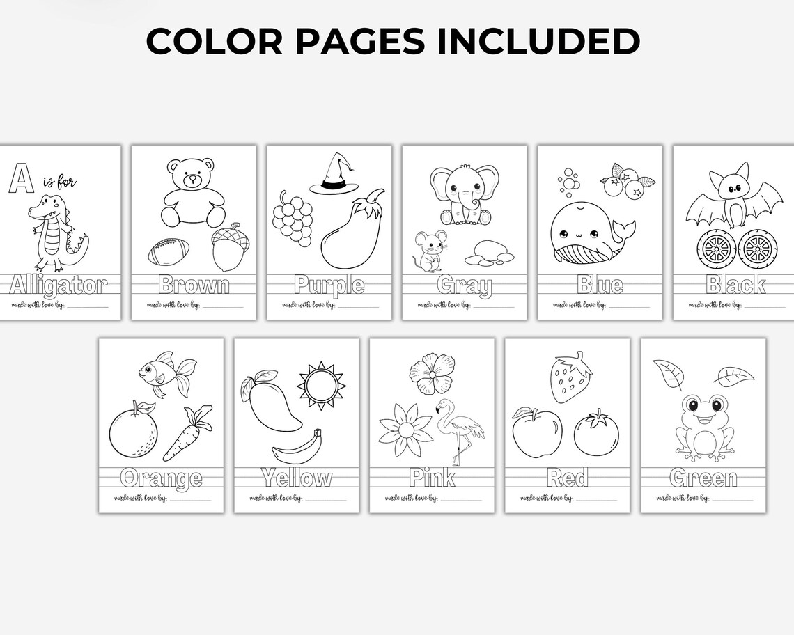 Baby's First Colors Coloring Book, Baby Shower Coloring Book, Baby ...