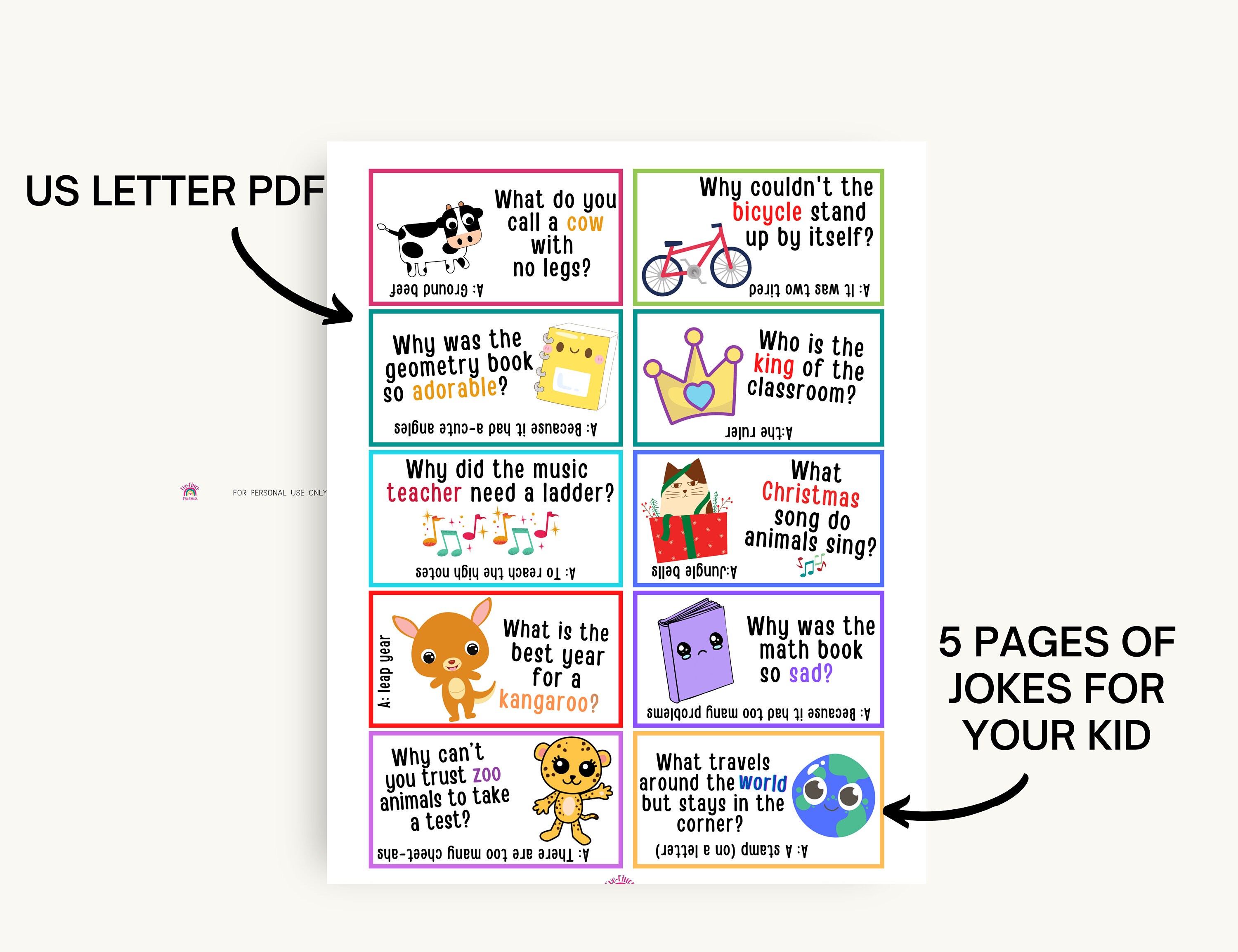 Kids Lunch Box Notes Jokes, Lunch Box Jokes Printable, Kids Lunch Notes ...