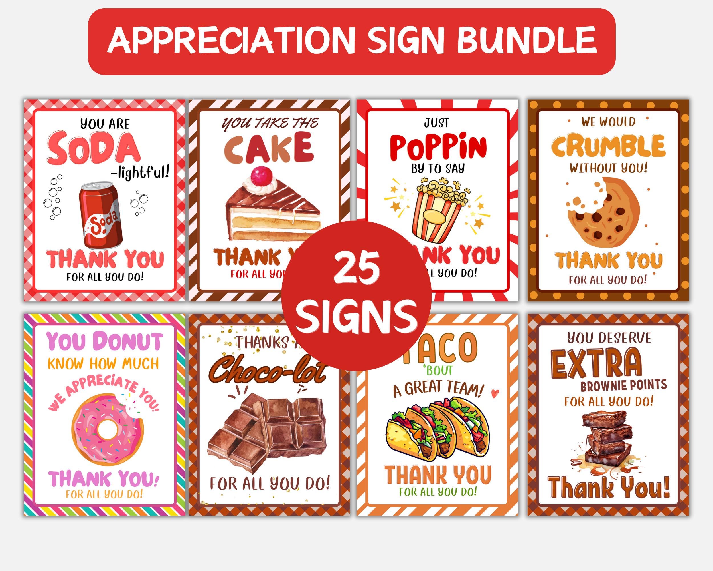 Teacher Appreciation Printable Bundle, Appreciation Signs, Thank ...