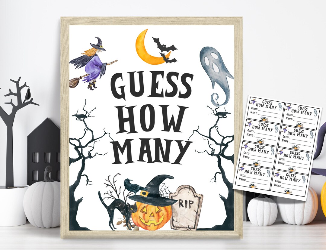 Guess How Many Halloween Guessing Game Printable, Fun Halloween Game ...