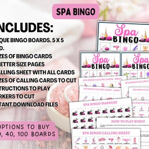 Spa Bingo, Girls Spa Party Game, Spa Birthday Party Game, 20 Spa Party ...