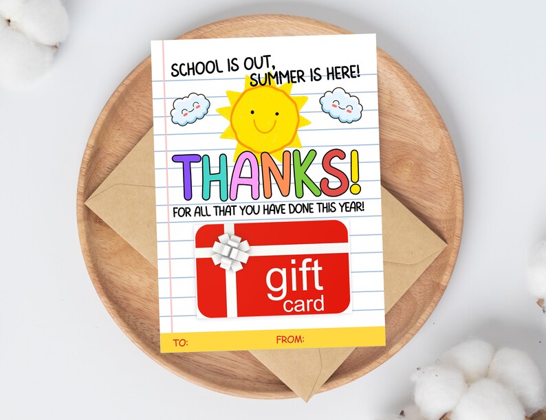 End of Year Teachers Gift Card Holder for Summer, End of School Teacher ...