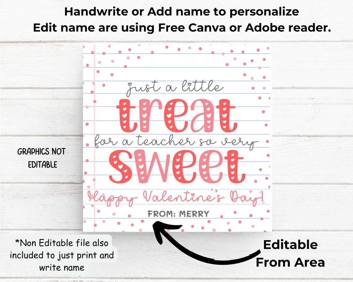 Teacher Valentines Gift Tags, Printable Valentine Teacher Gifts Tags ...