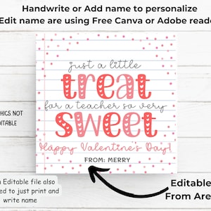 Teacher Valentines Gift Tags, Printable Valentine Teacher Gifts Tags ...