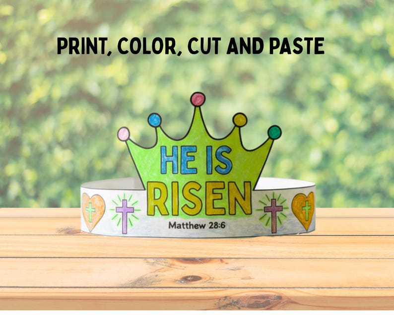 He is Risen Crown, Easter Crown for Kids, Preschool Easter Craft ...