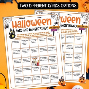Halloween Find the Guest Icebreaker Bingo Game, Mix and Mingle Bingo ...
