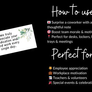 Gratitude Cards Printable, Employee Appreciation Encouraging Notes for ...