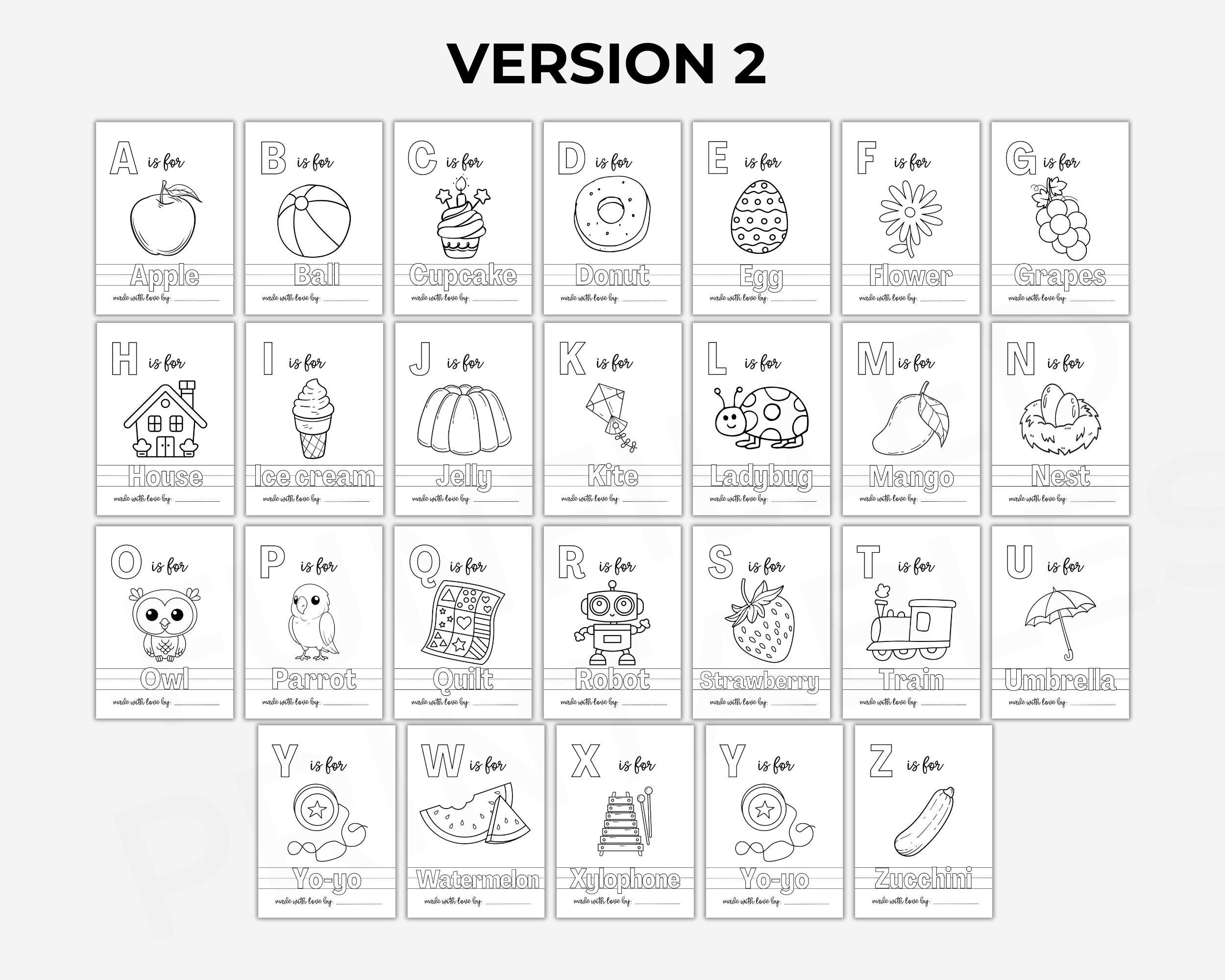 ABC Baby Shower Coloring Book, Baby's First ABC Book, Baby Alphabet ...